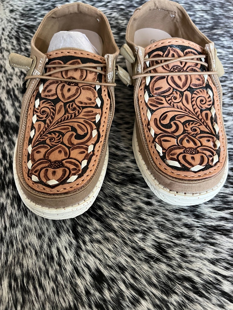 Tooled Leather Shoes - Etsy