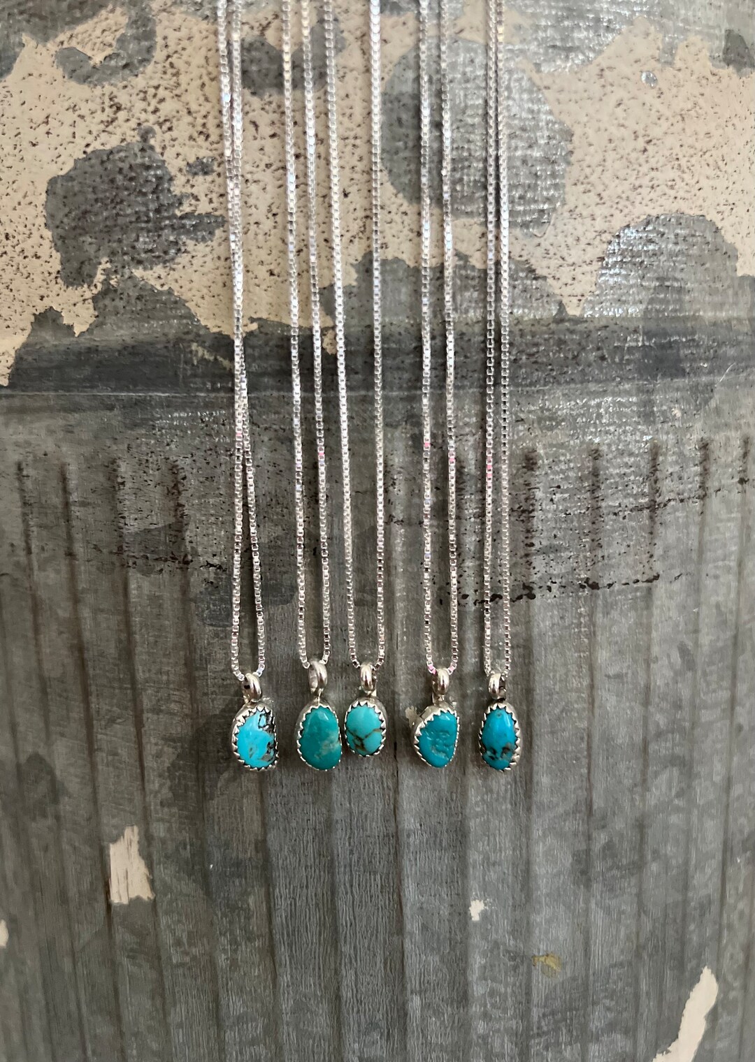 Dainty Turquoise Nugget Necklace - Etsy