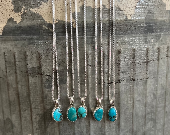 Dainty Turquoise Nugget Necklace - Etsy