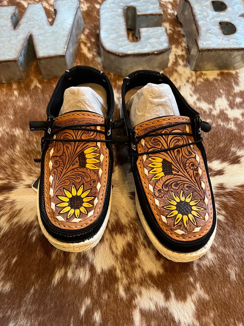 Tooled Sunflower Shoes - Etsy