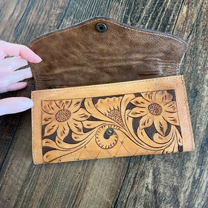 Boho Leather Wallet - Etsy