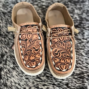 Tooled Leather Shoes - Etsy