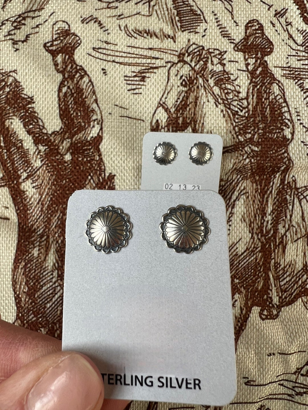 Sterling Silver Concho Studs - Etsy