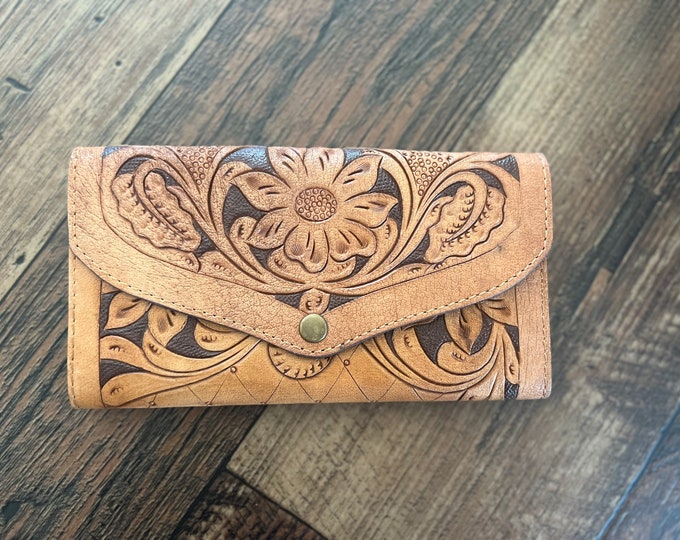 Boho Leather Wallet - Etsy
