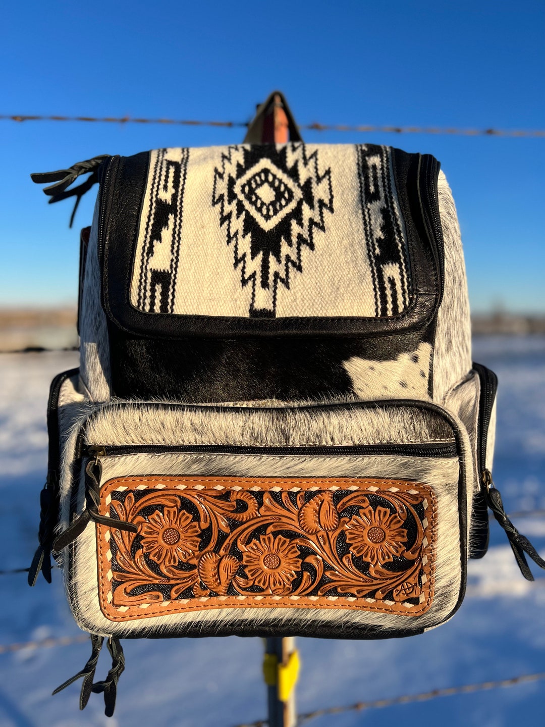 Black and White Aztec Backpack - Etsy
