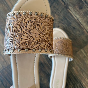 Tooled Studded Sandals - Etsy