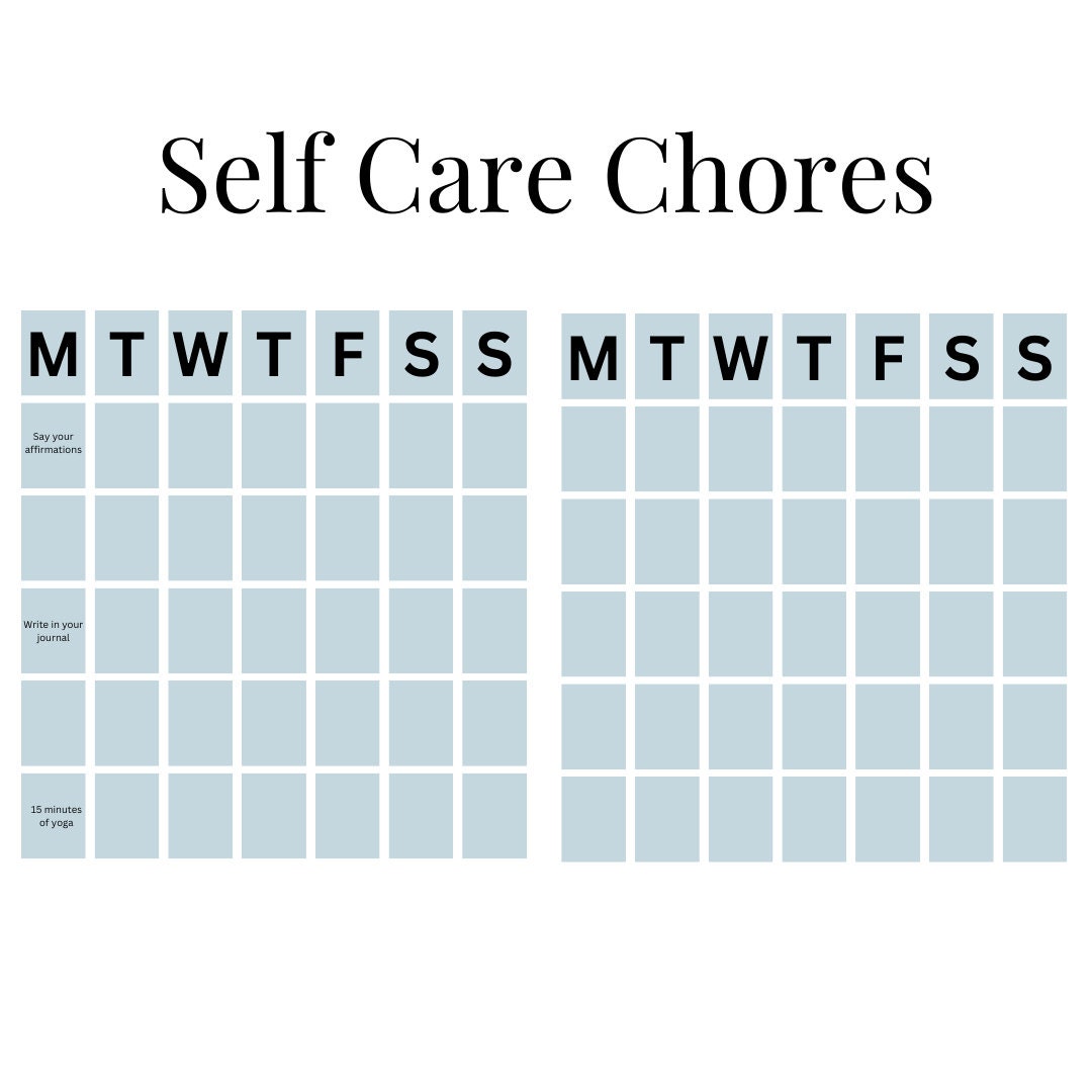 Self-care Chore Chart for Kids: Self Care Kids, Child Chores, Child ...