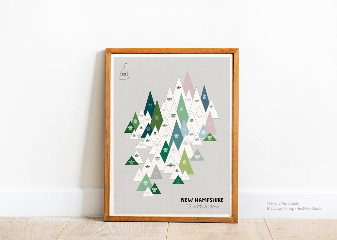 New Hampshire 52 With a View Sticker Map | 52 WAV | NH 52 | Bucket List ...