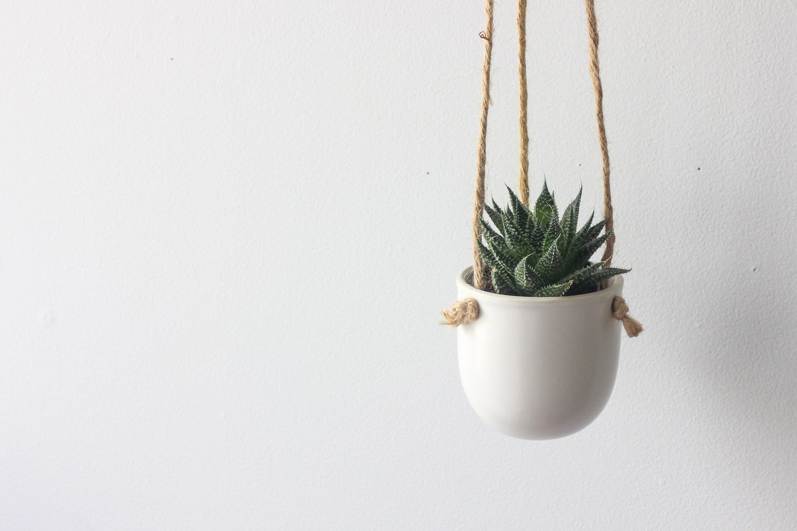 Large Hanging Planter Pot in Matte White - Etsy