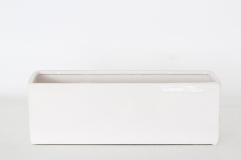 White Ceramic Rectangular Planter Box Indoor - Etsy