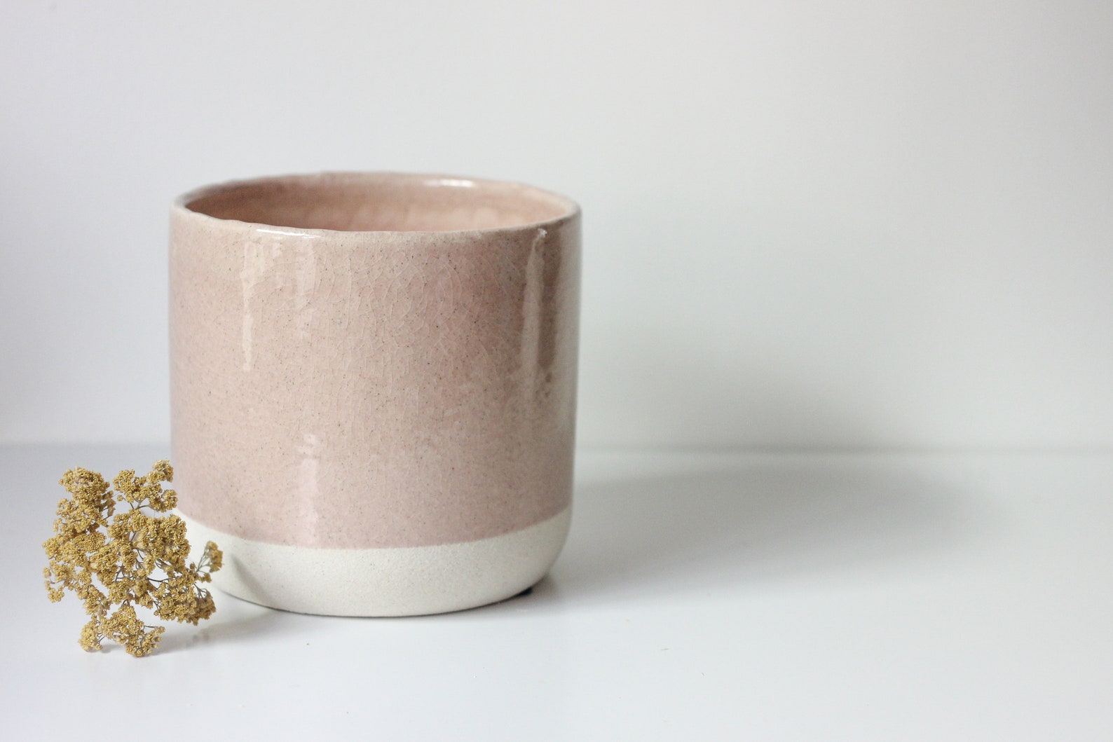 Mini Boho Blush Pink and Natural Ceramic Plant Pot With - Etsy