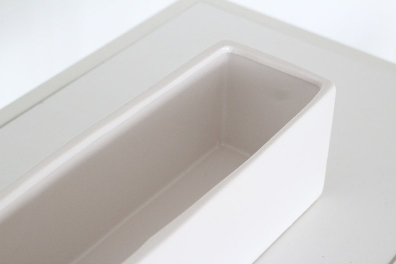 White Ceramic Rectangular Planter Box Indoor - Etsy