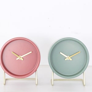 Modern Minimalist Mid-century Desk Clock With Brass Accents BLACK ...