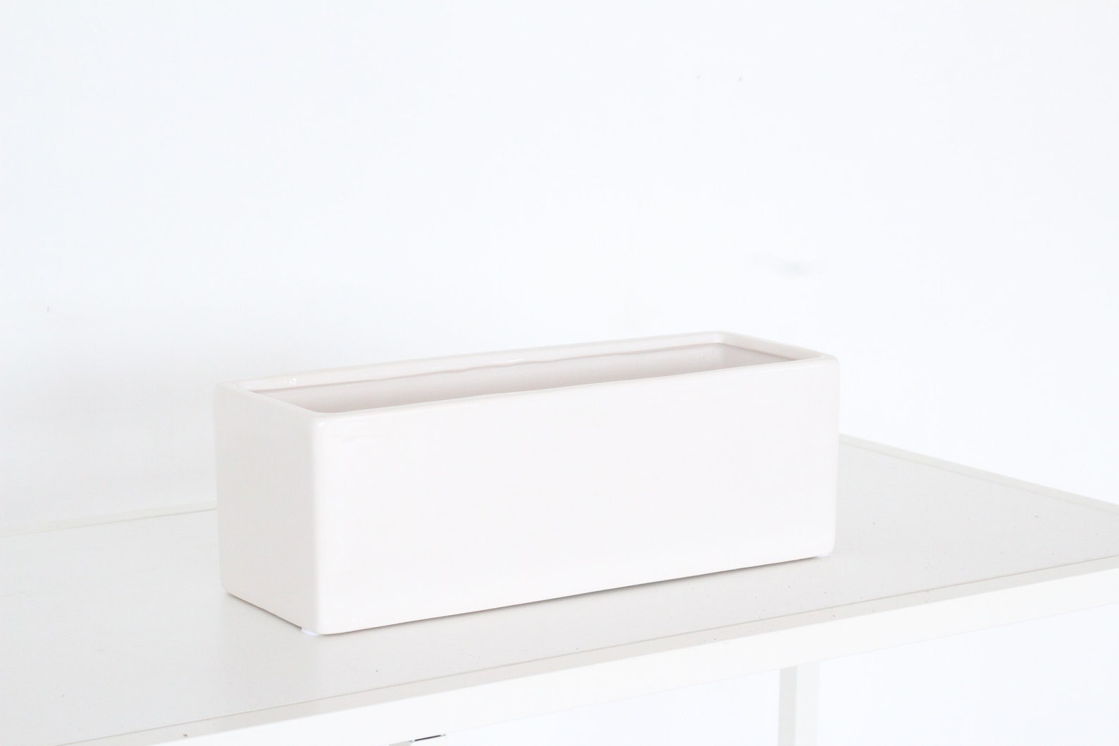 White Ceramic Rectangular Planter Box Indoor - Etsy