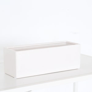 White Ceramic Rectangular Planter Box Indoor - Etsy