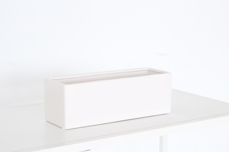 White Ceramic Rectangular Planter Box Indoor - Etsy