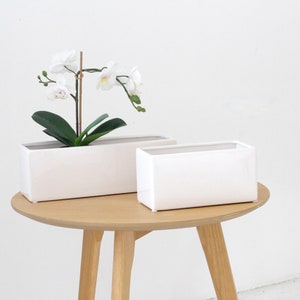 White Ceramic Rectangular Planter Box Indoor - Etsy