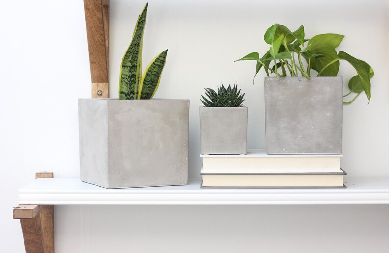 Mini Concrete Cement Square Cube Planter Succulent Pot - Etsy