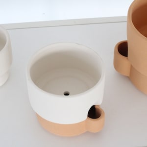 Self Watering Terracotta Two-toned Planter - Etsy
