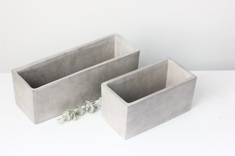 Concrete Rectangle Planter and Succulent Box | Etsy