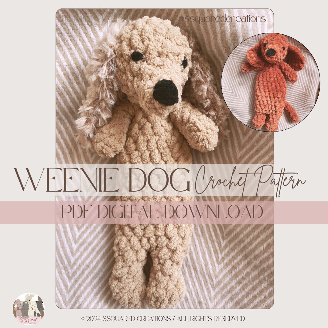WEENIE DOG Crochet Snuggler Pattern - Etsy