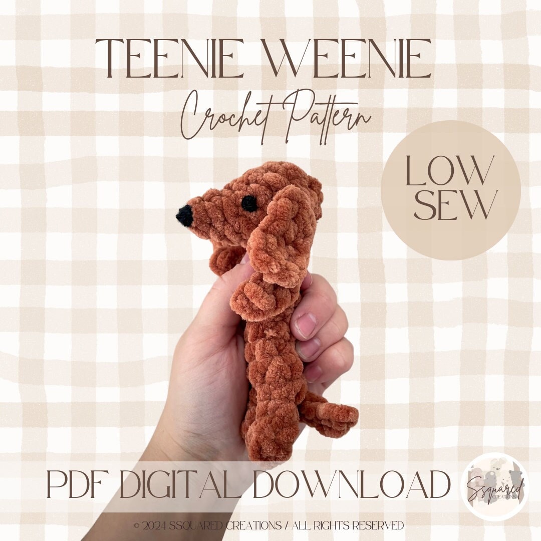 Weiner Dog Crochet Pattern: Low Sew Plush Toy (PDF Pattern) - Etsy