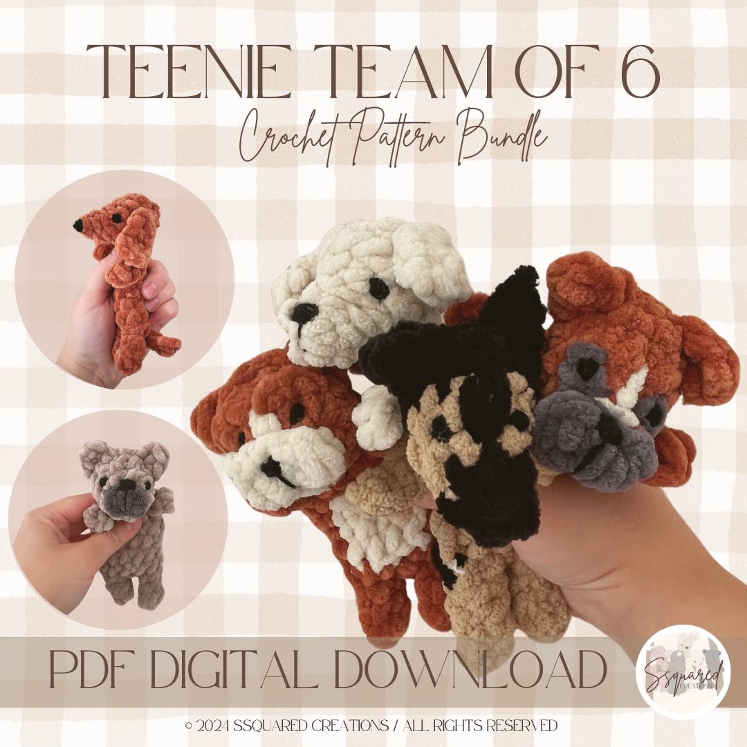 Crochet Dog Snuggler Pattern Bundle: 6 Plush Breeds (PDF Pattern) - Etsy