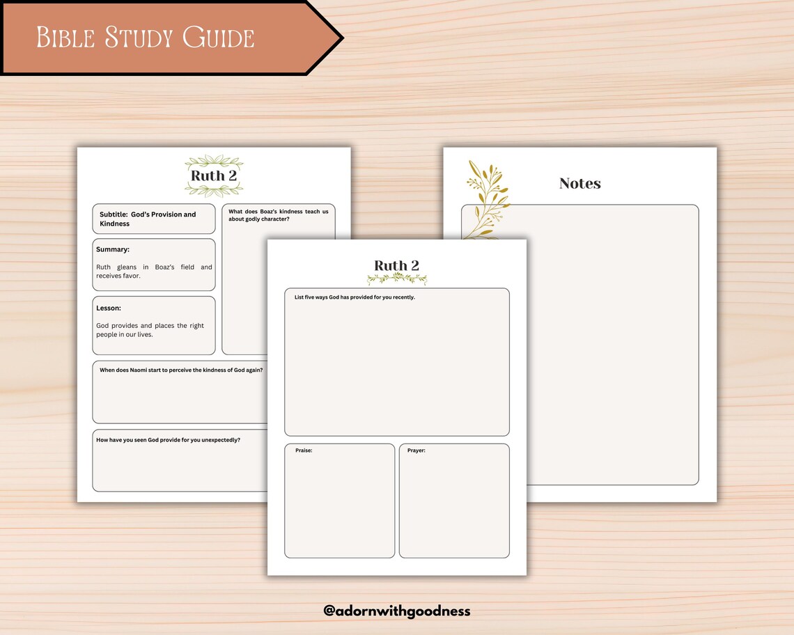 Ruth Bible Study Guide | Printable Bible Worksheets | Bible Study ...