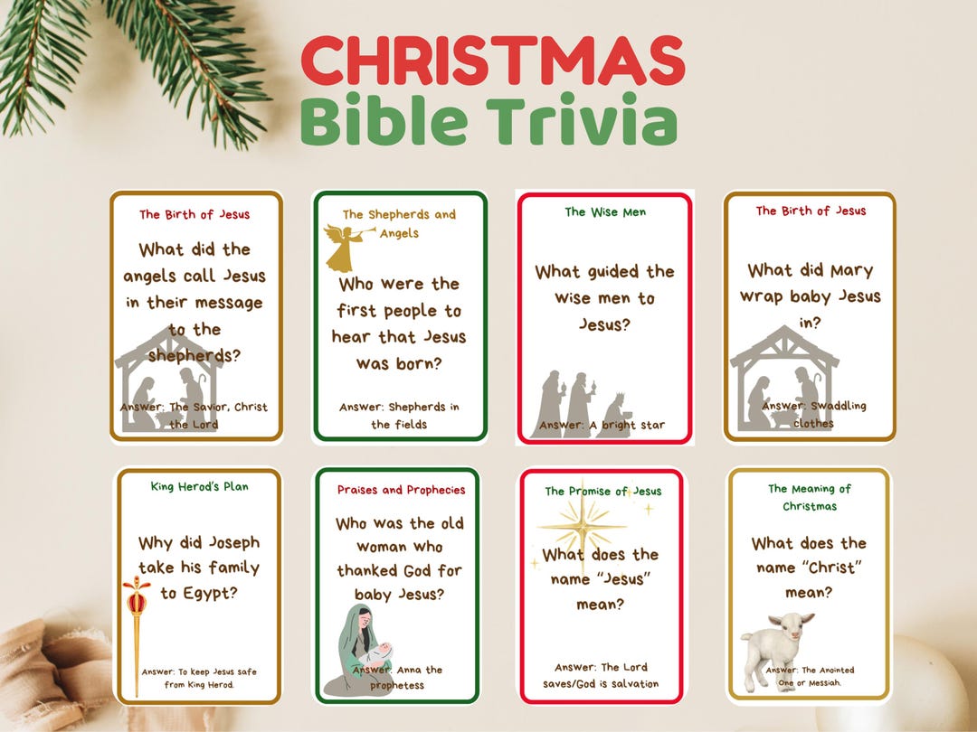 Printable Christmas Bible Trivia Game for Kids, Nativity Bible Trivia ...