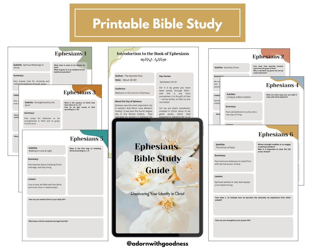 Ephesians Bible Study Guide | Printable Bible Worksheets | Bible Study ...