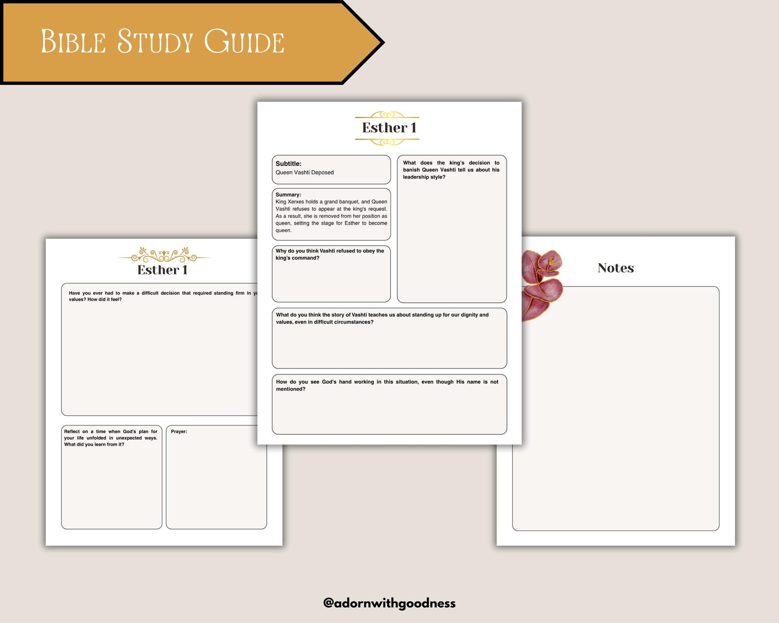 Esther Bible Study Guide | Printable Bible Worksheets for Esther ...