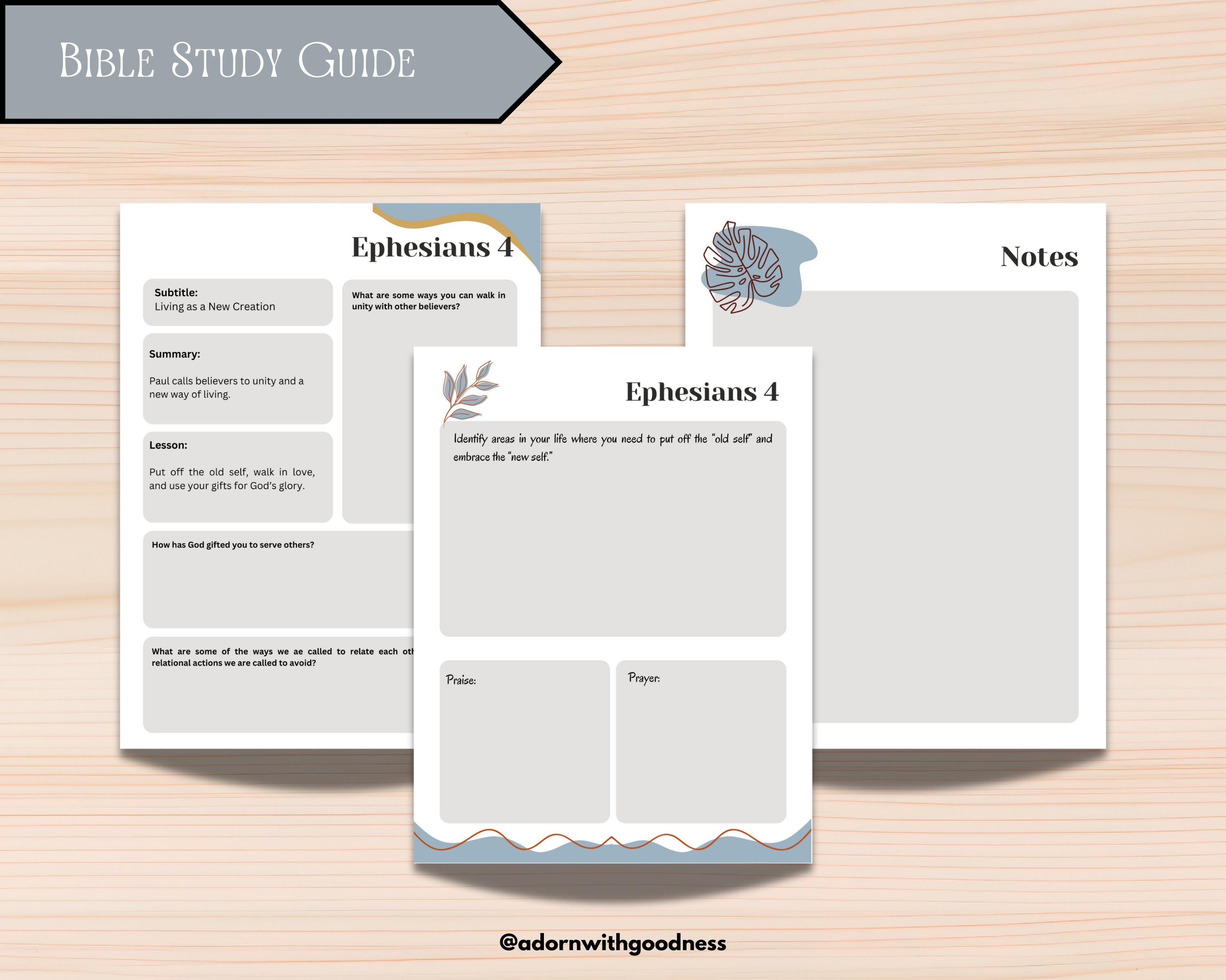 Ephesians Bible Study Guide | Printable Bible Worksheets | Bible Study ...