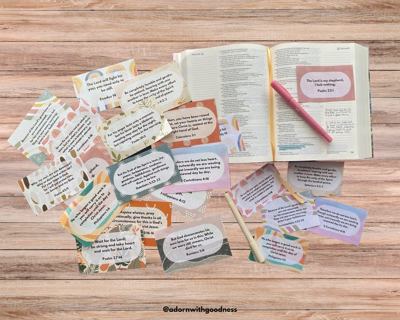 80 Bible Verse Cards | Encouraging Christian Bible Verse Cards | Memory ...