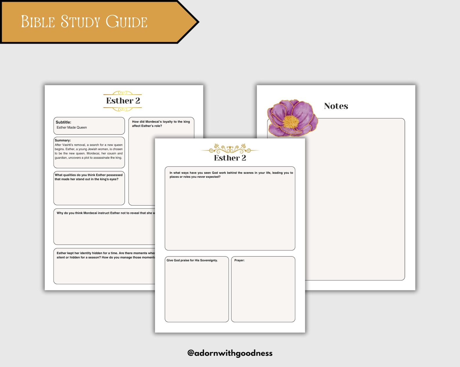 Esther Bible Study Guide | Printable Bible Worksheets for Esther ...