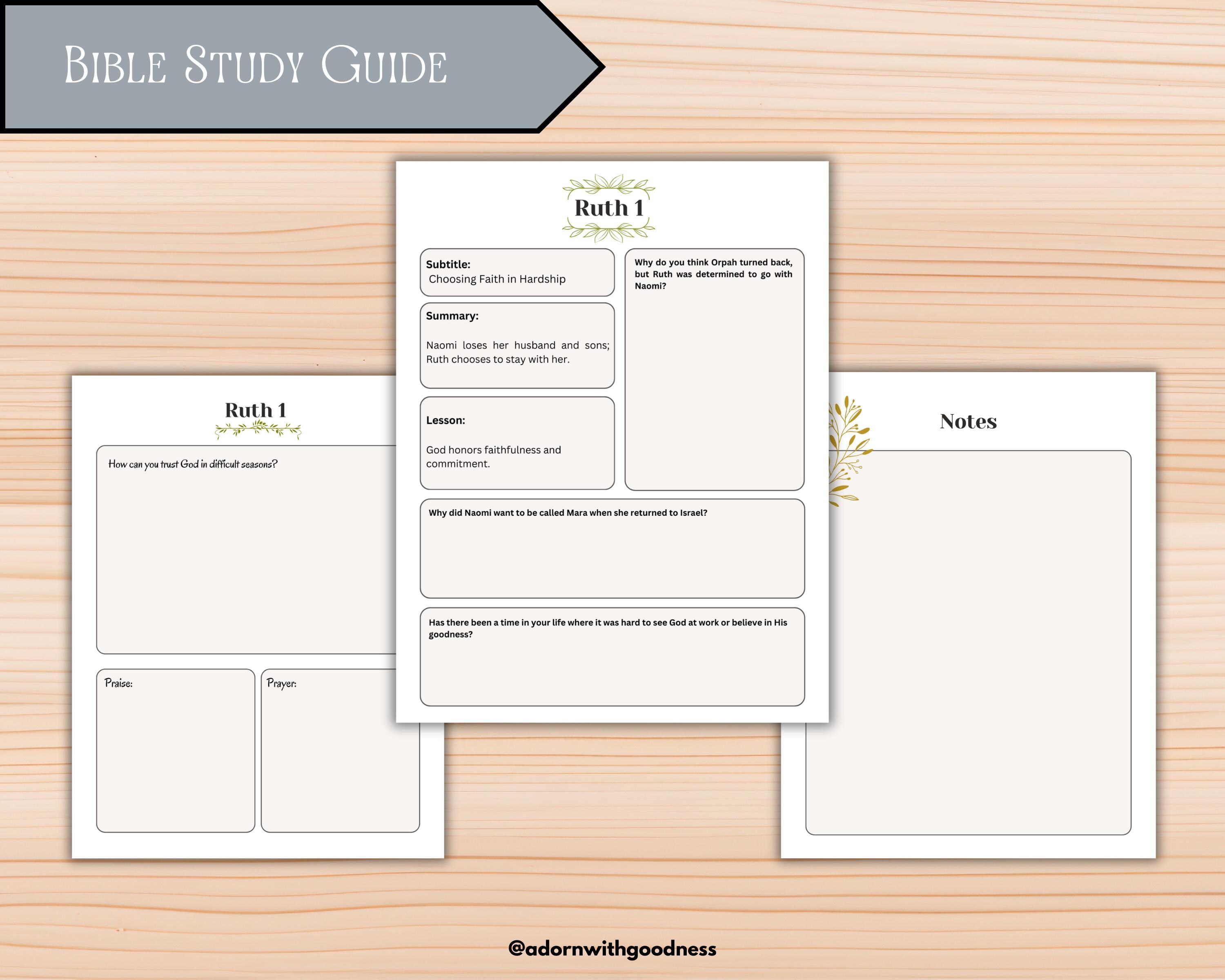 Ruth Bible Study Guide | Printable Bible Worksheets | Bible Study ...