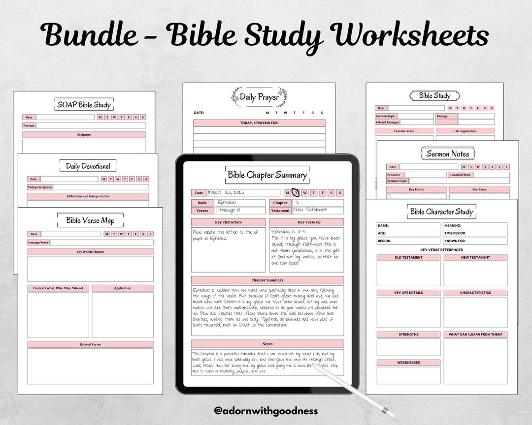 Ultimate Bible Study Bundle | Printable Bible Study Worksheets | SOAP, ACTS, REAP, Verse Study ...