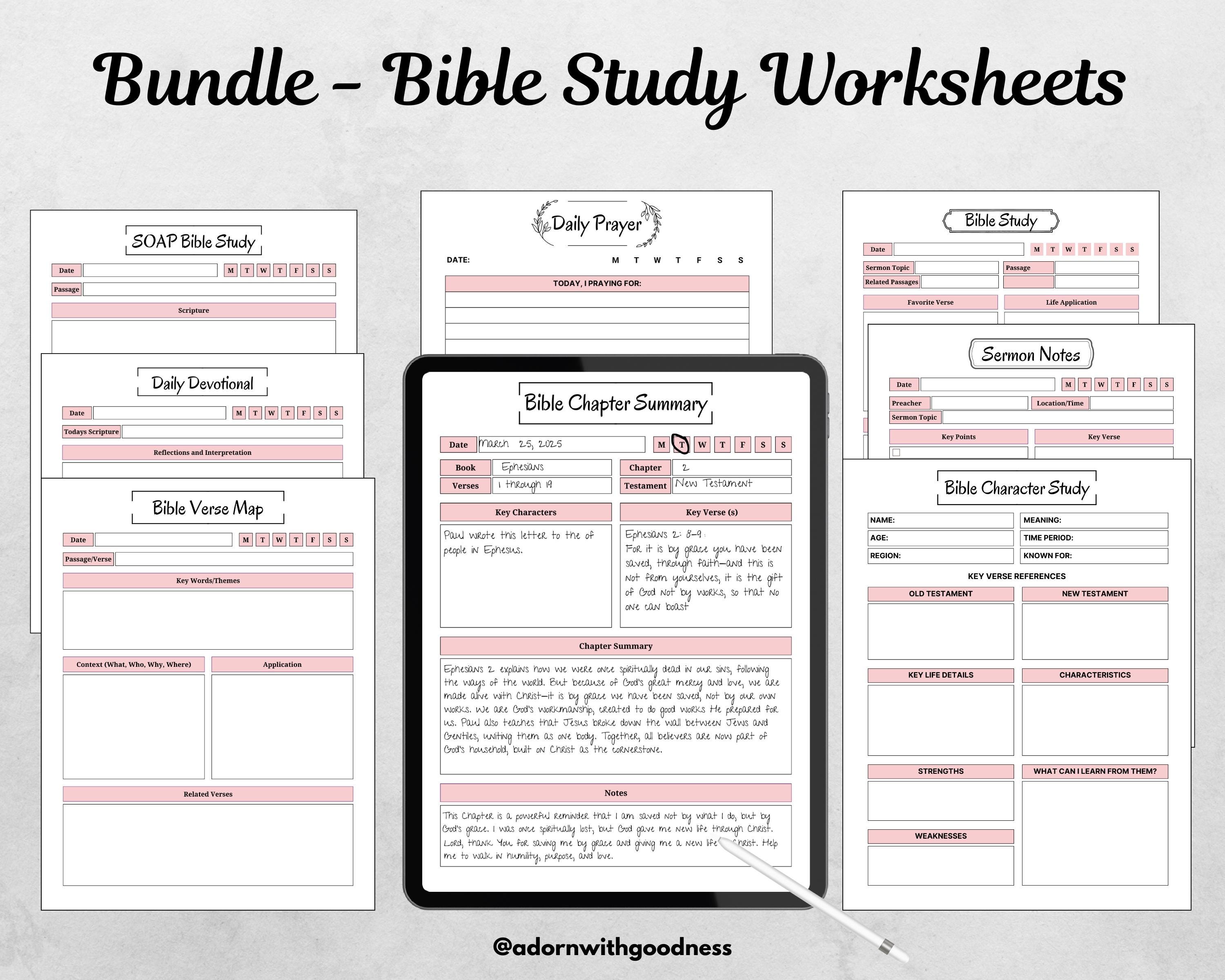 Ultimate Bible Study Bundle | Printable Bible Study Worksheets | SOAP ...