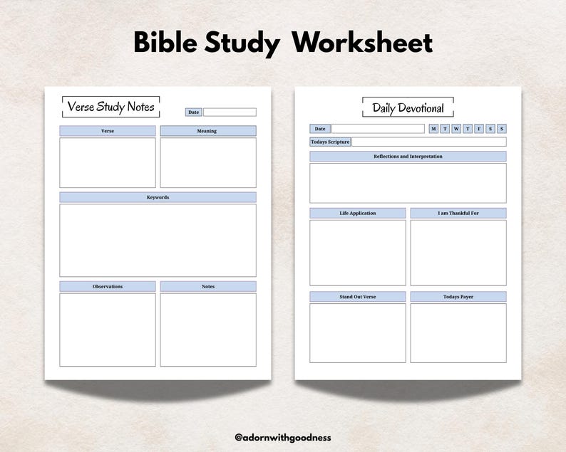 Bible Study Bundle | Printable Bible Study Worksheets | SOAP, ACTS ...