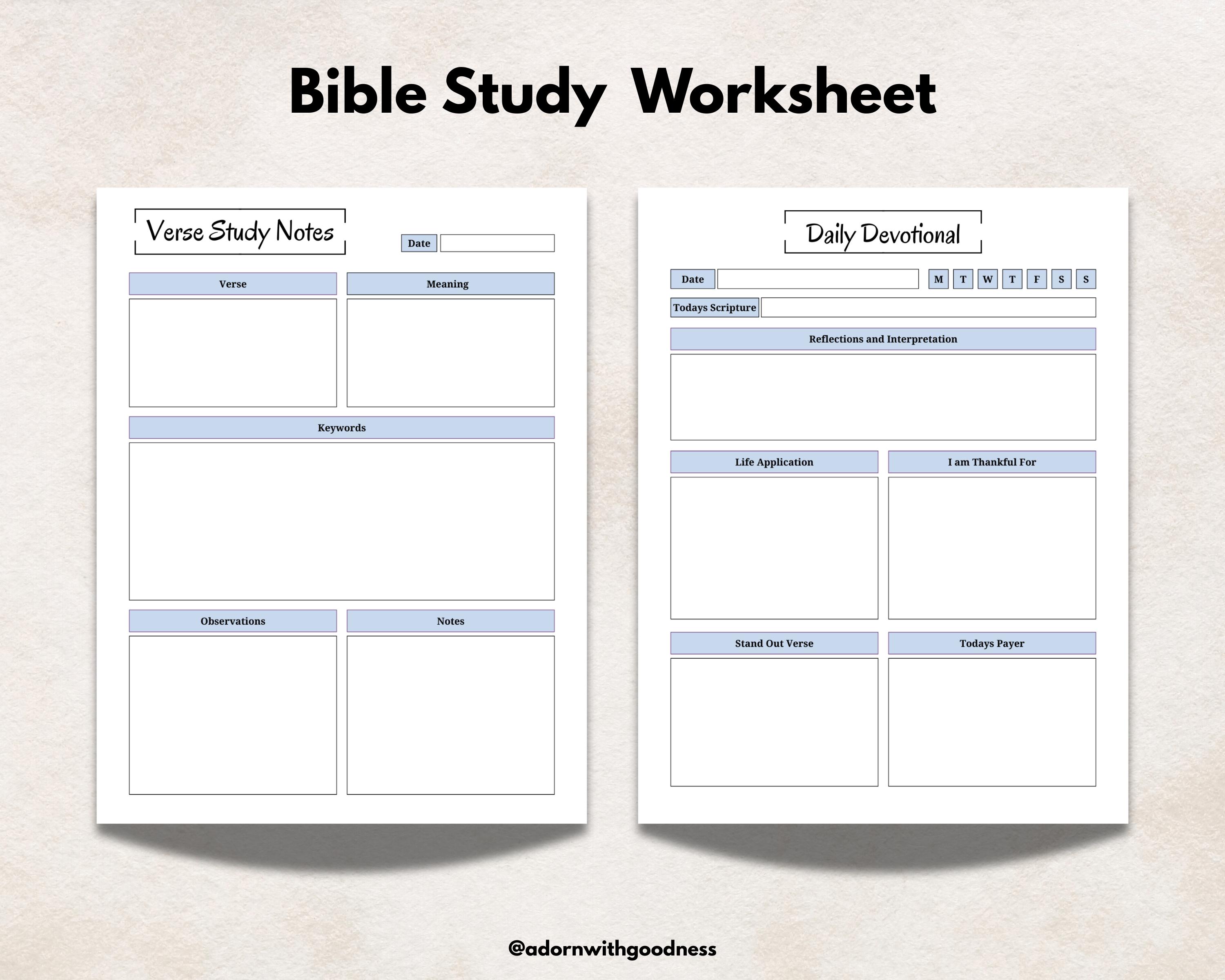 Bible Study Bundle | Printable Bible Study Worksheets | SOAP, ACTS ...