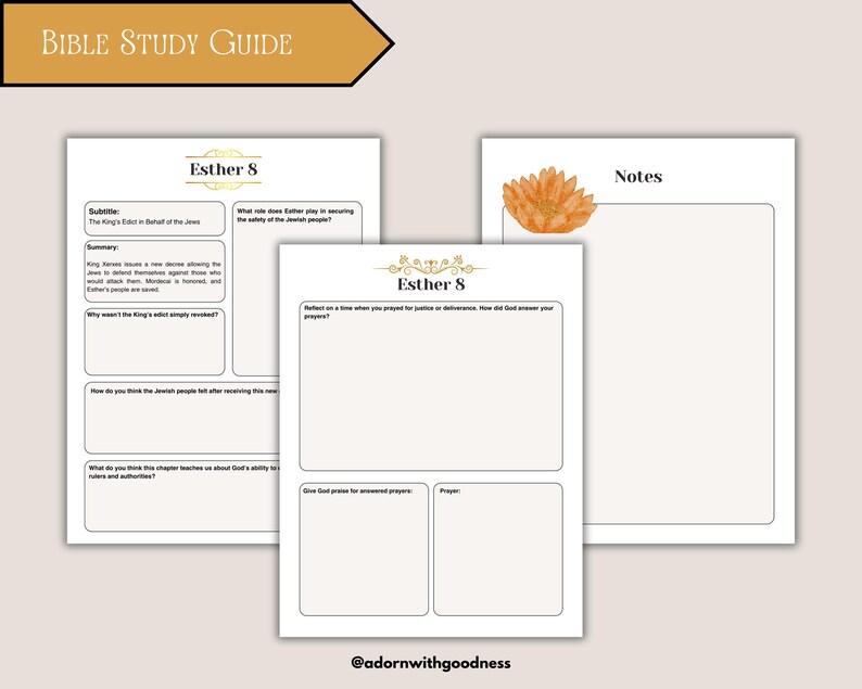 Esther Bible Study Guide | Printable Bible Worksheets for Esther ...