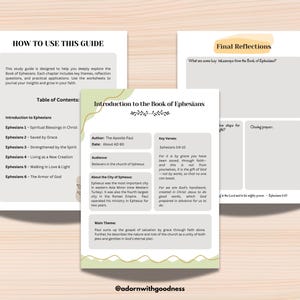Ephesians Bible Study Guide | Printable Bible Worksheets | Bible Study ...