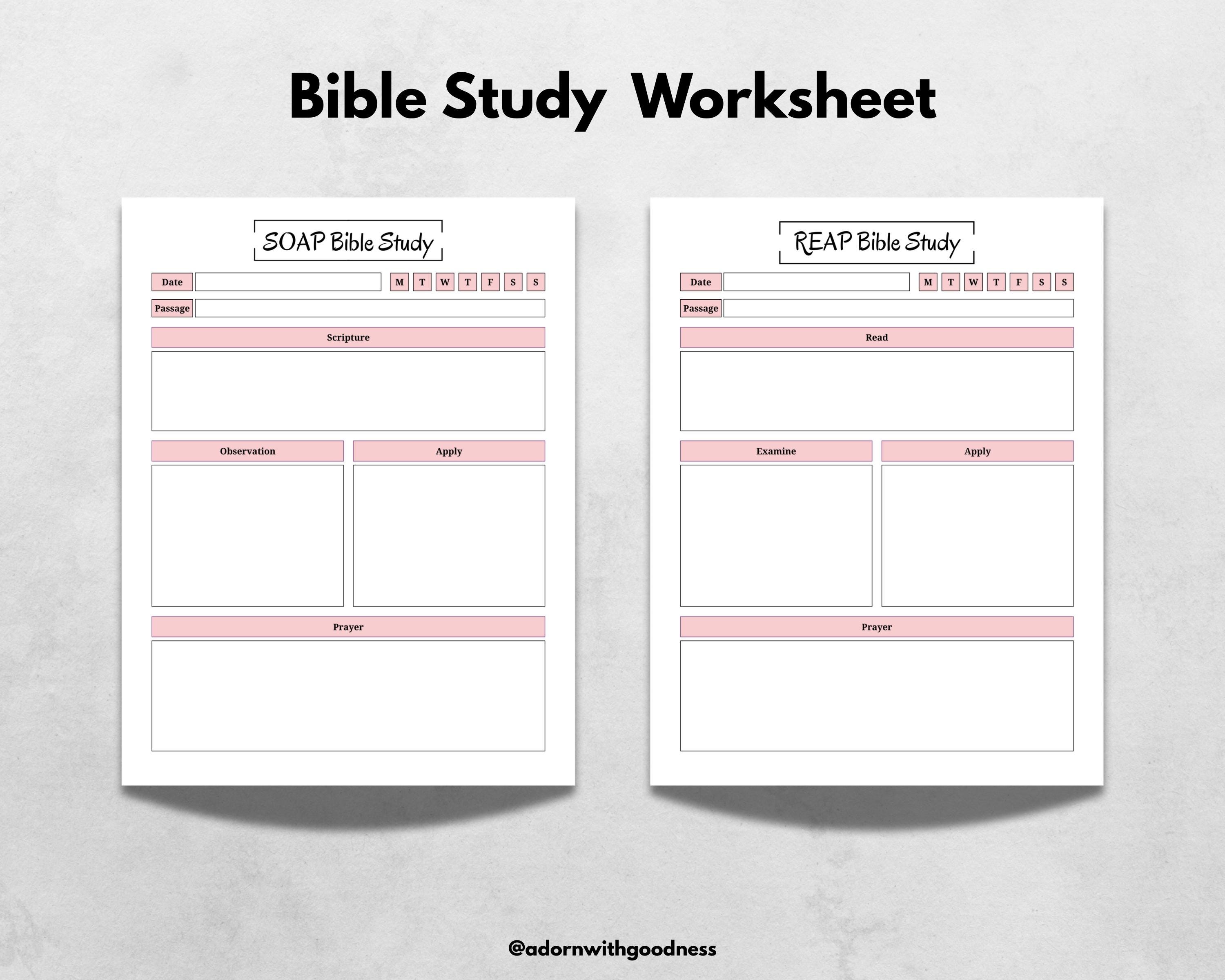 Ultimate Bible Study Bundle | Printable Bible Study Worksheets | SOAP ...