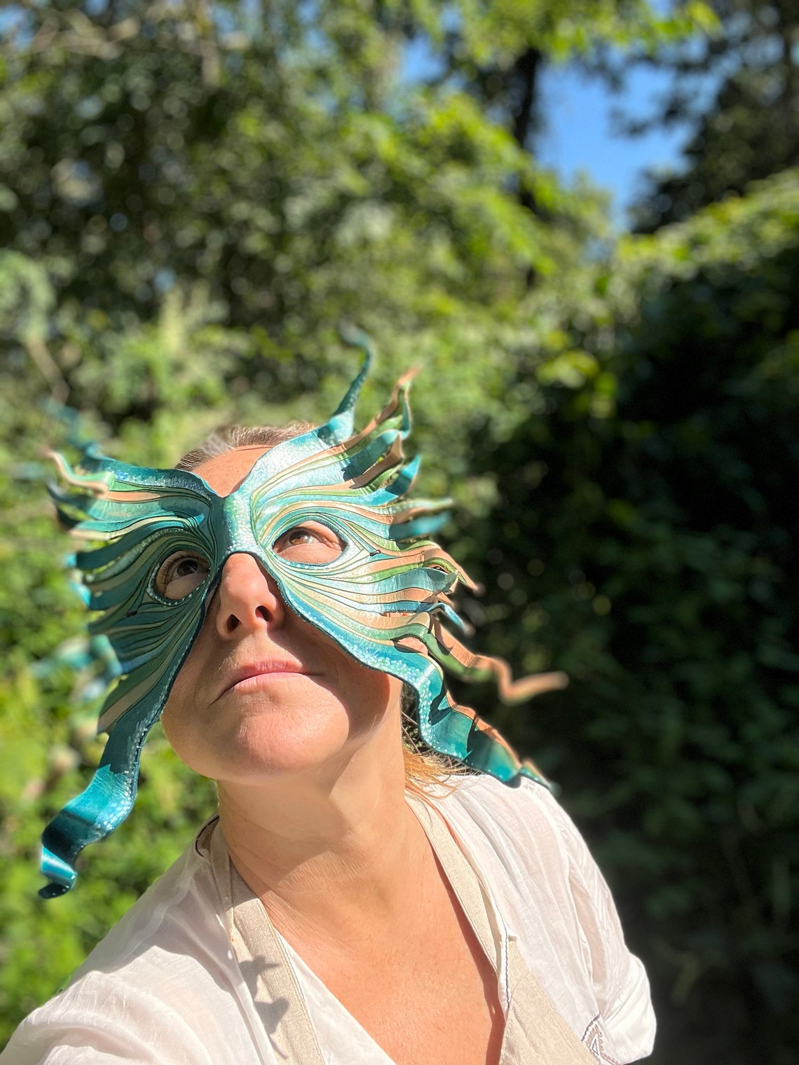 Water Elemental Mask Handmade Leather Masks for Masquerade / Halloween ...