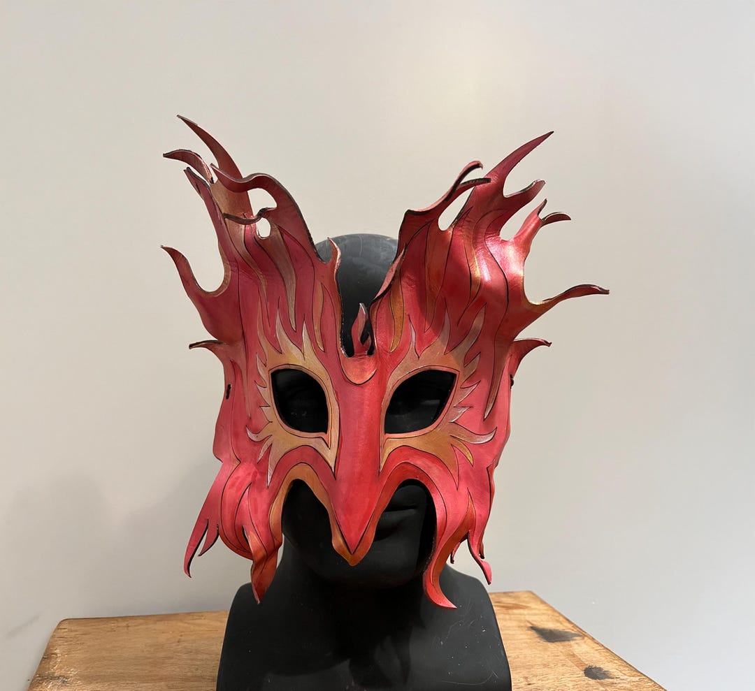 Fire Spirit Handmade Leather Mask for Masquerade / Halloween / Cosplay ...