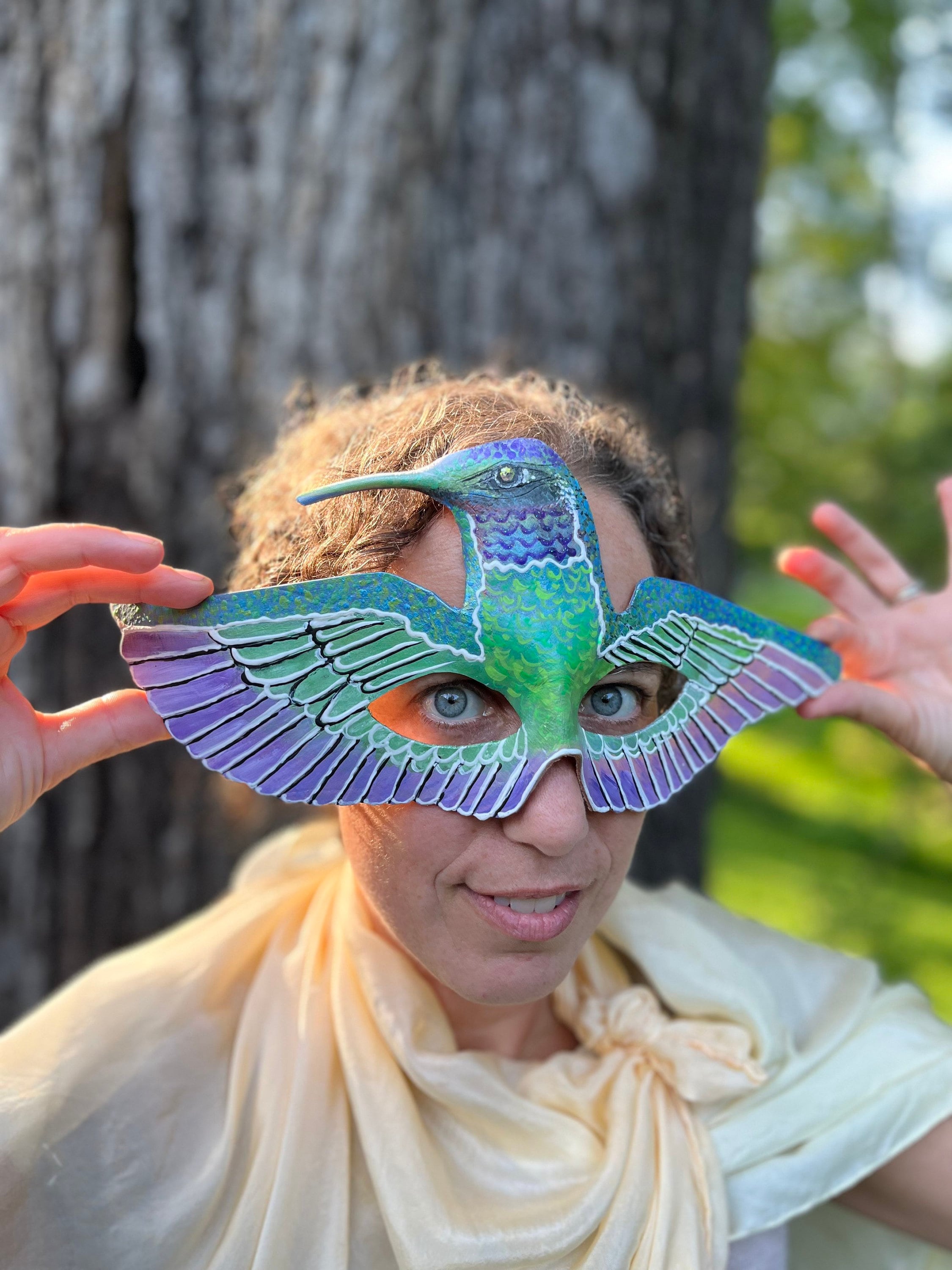 Hummingbird Mask Handmade Leather Masks for Masquerade / - Etsy