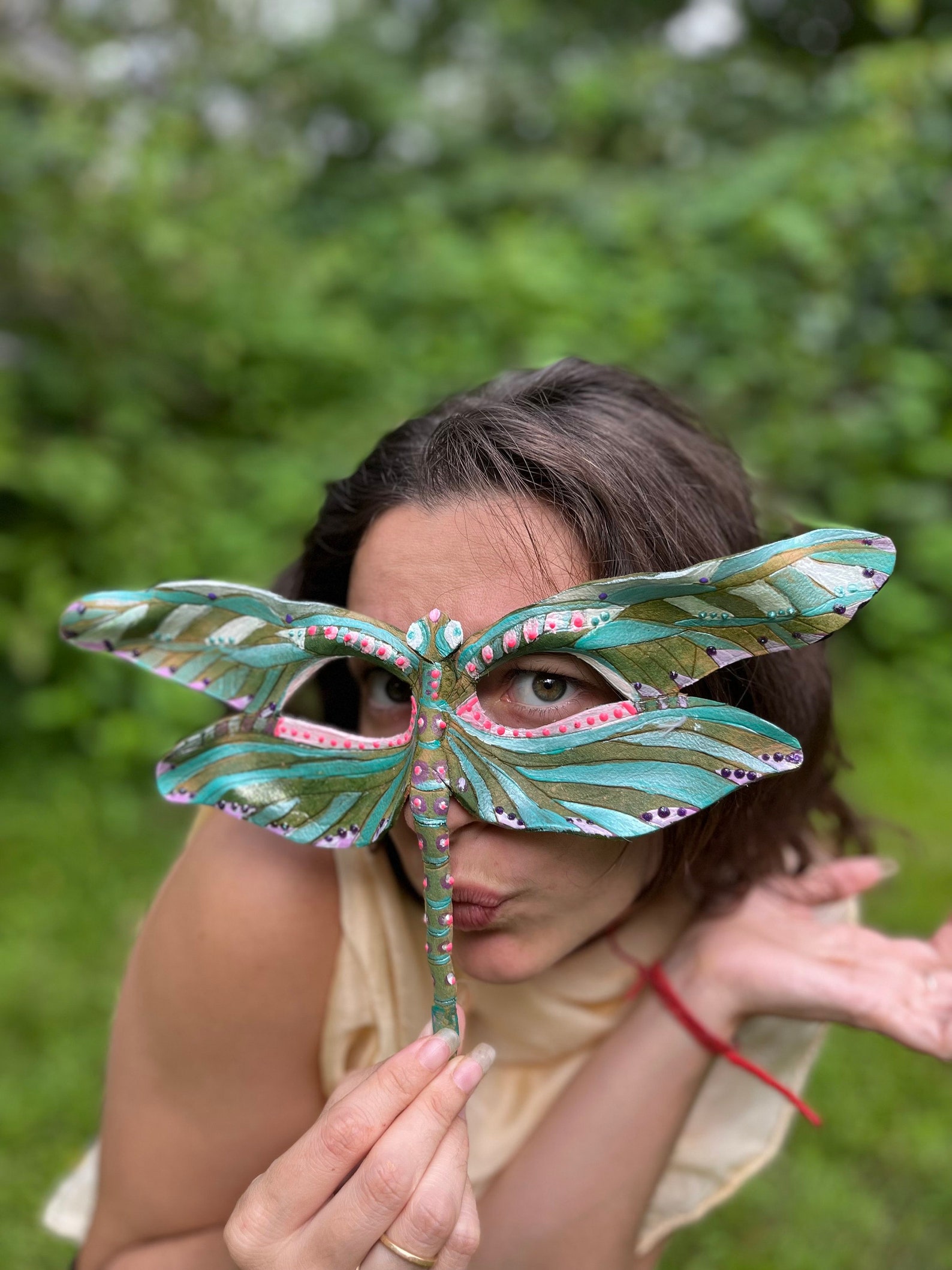 Handmade Leather Dragonfly Mask: Cosplay, Masquerade, Renaissance Faire ...