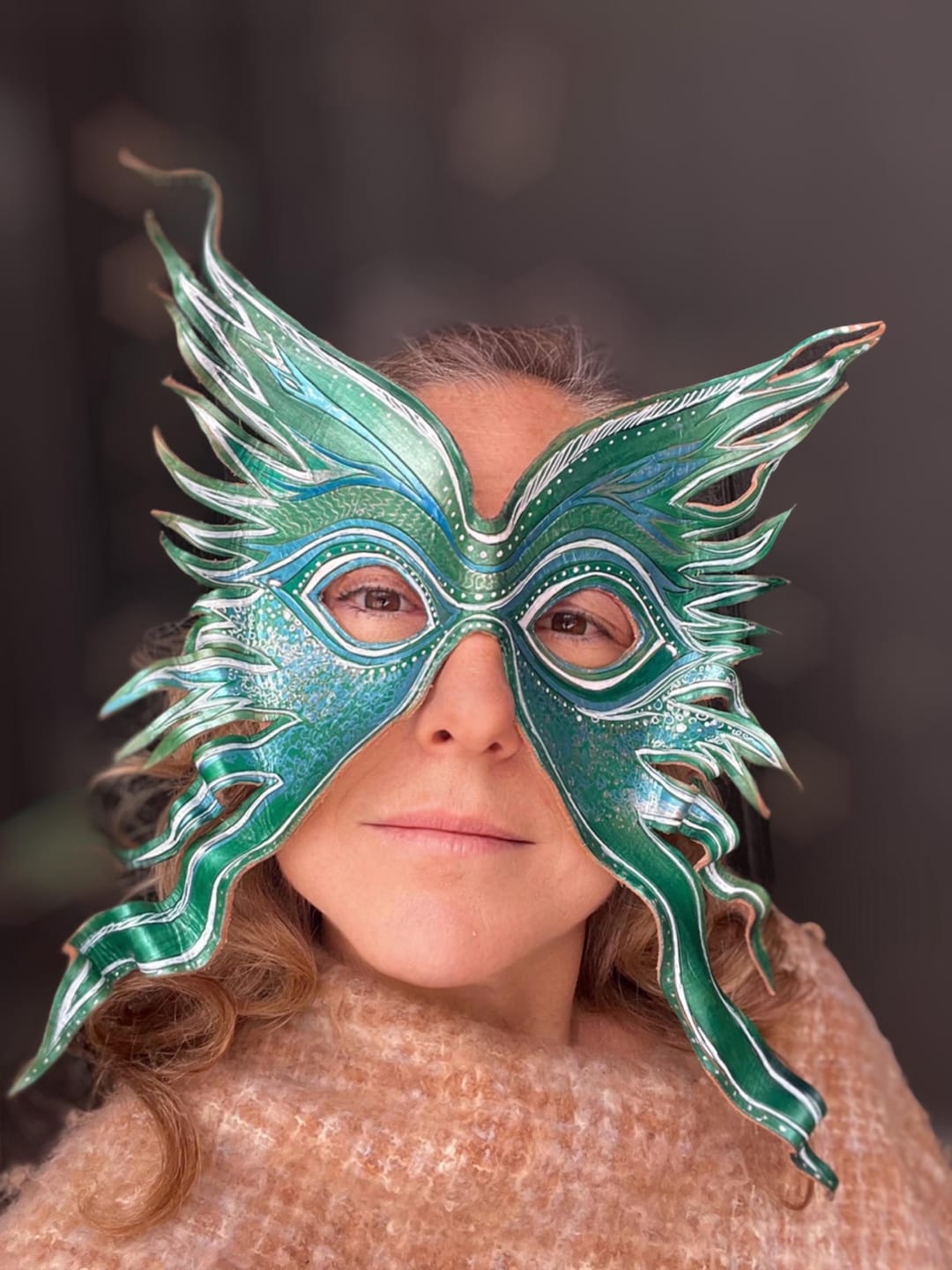 Handmade Leather Water Spirit Mask: Fantasy Cosplay, Masquerade - Etsy