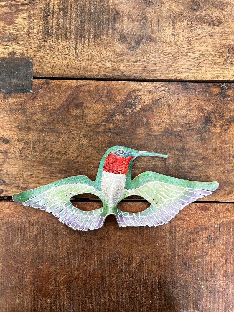 Ruby Hummingbird Mask Handmade Leather Mask for Masquerade / Halloween ...