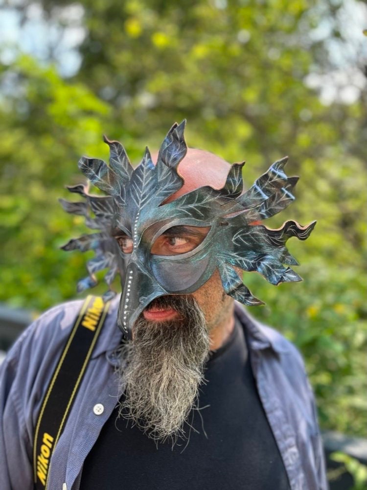 Raven Handmade Leather Mask for Masquerade / Halloween / Cosplay Masks ...