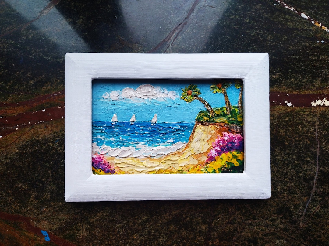 Original Oil Painting White Sails Seascape Abstract Painting Gift New ...